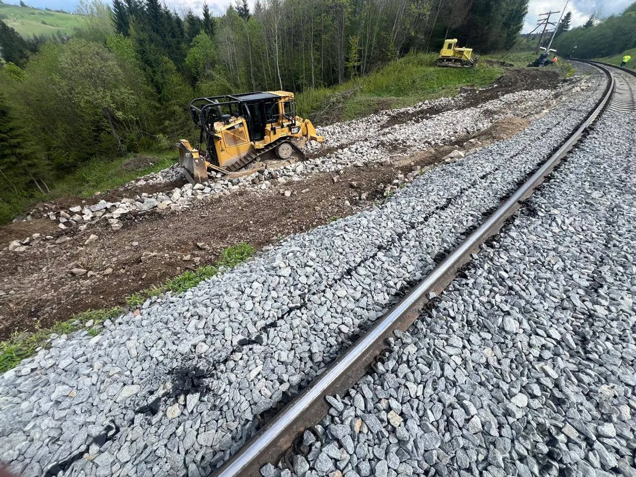 In the Carpathians, the track sagged due to rock failure: the railway ...